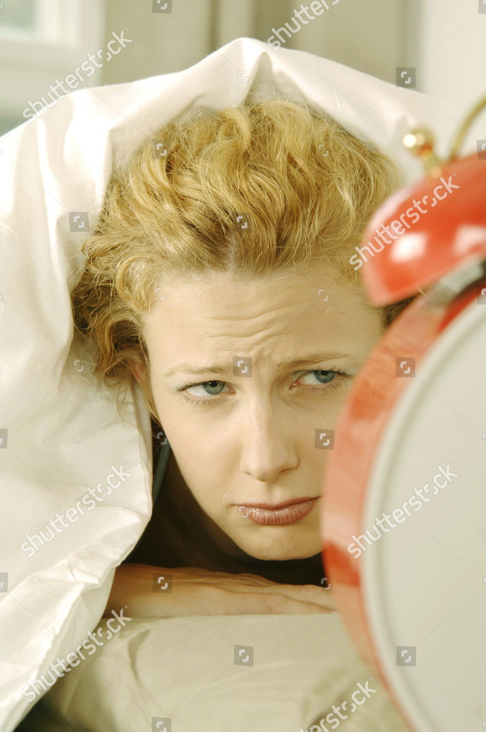 Model Released Woman Laying Bed Looking Editorial Stock Photo - Stock ...