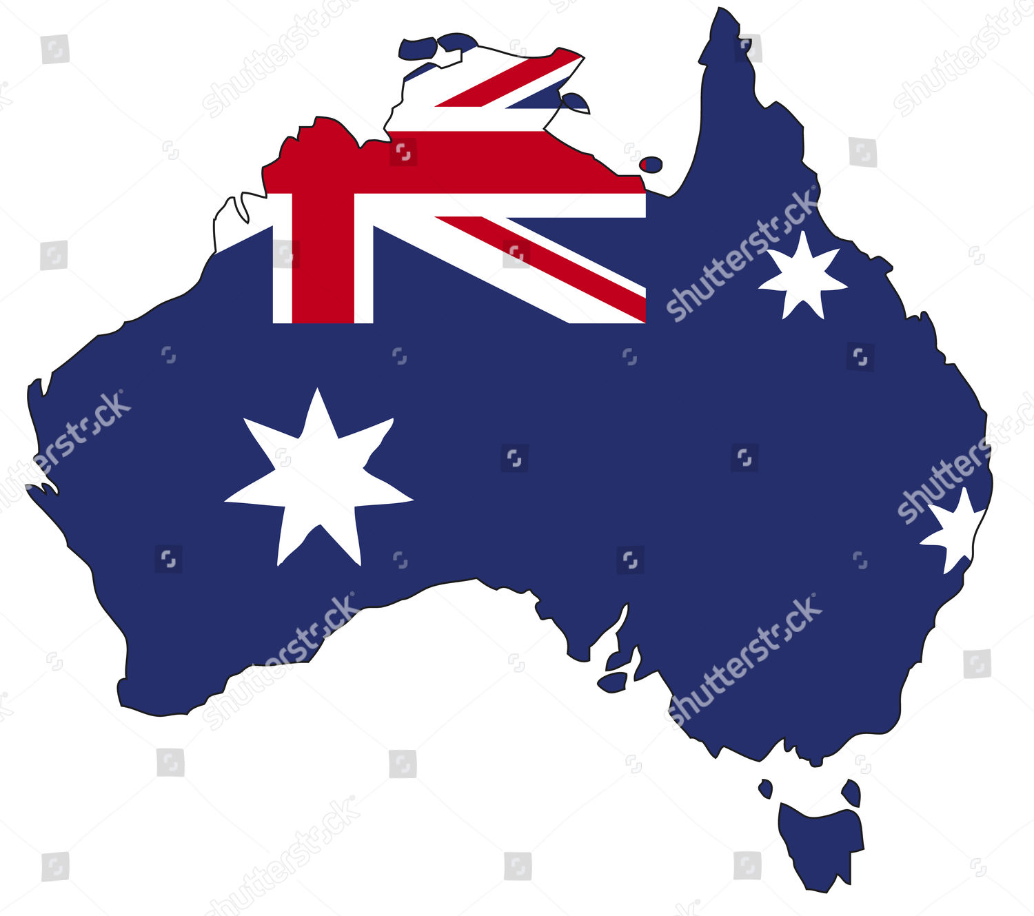 Australia Flag Outline Editorial Stock Photo - Stock Image | Shutterstock