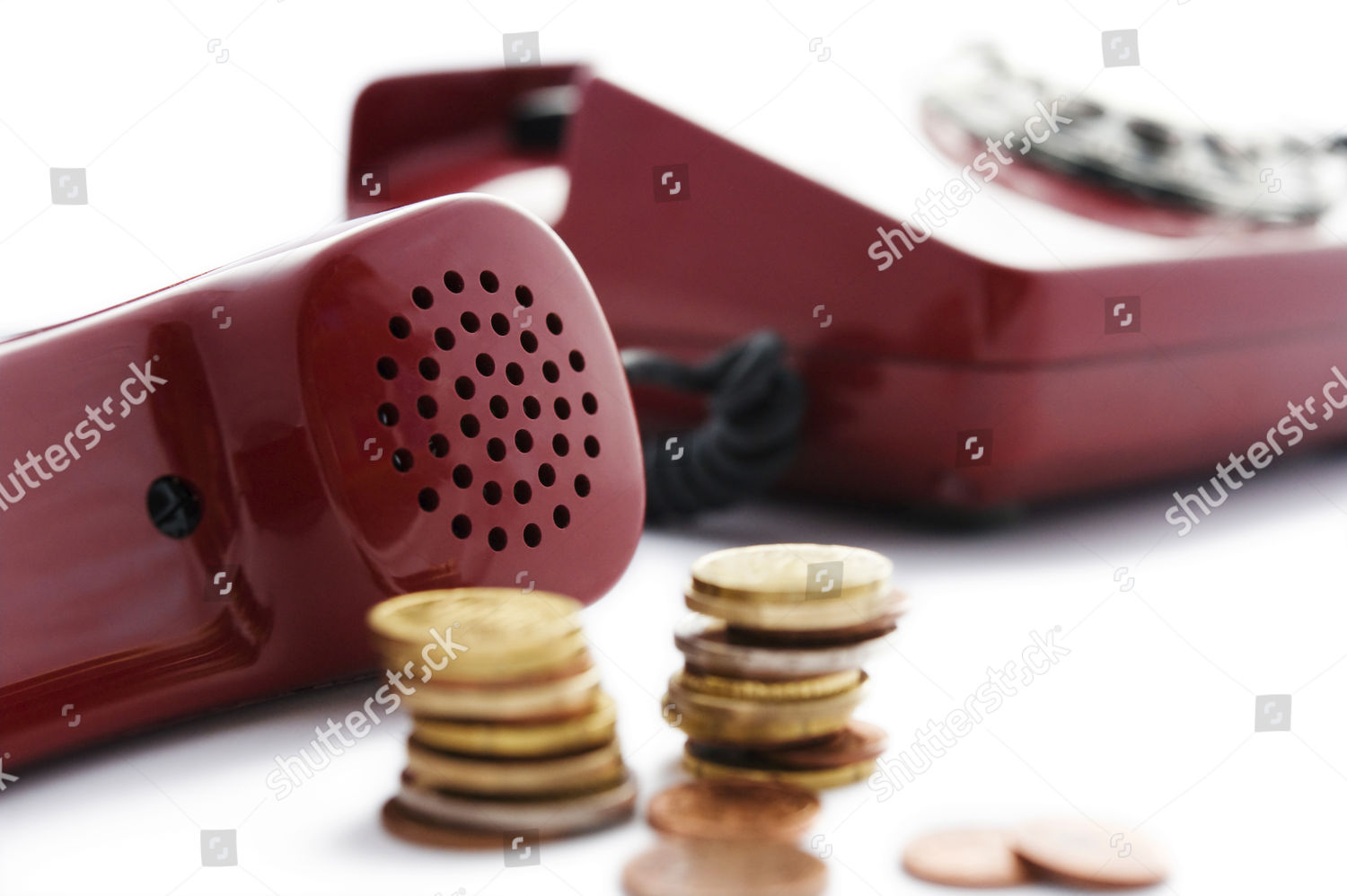 Detail Red Rotary Telephone Coins Editorial Stock Photo - Stock Image ...