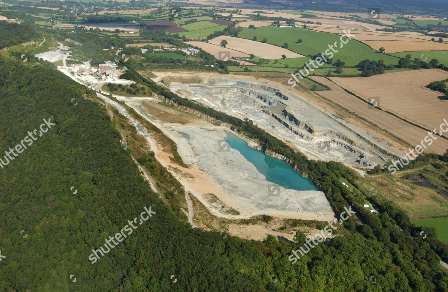 Aerial View Wenlock Edge Quarry Shropshire Editorial Stock Photo ...