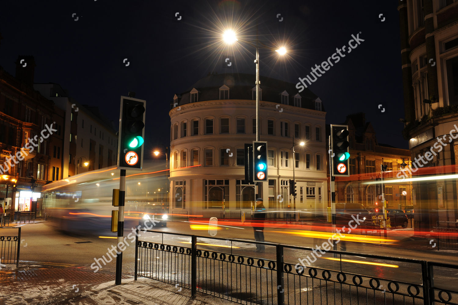 Traffic Lights Night Lichfield Street Junction Editorial Stock Photo ...