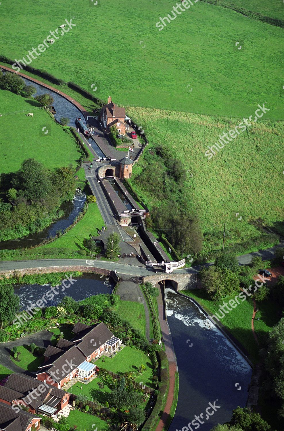 Aerial View Bratch Locks On Staffordshire Editorial Stock Photo - Stock ...