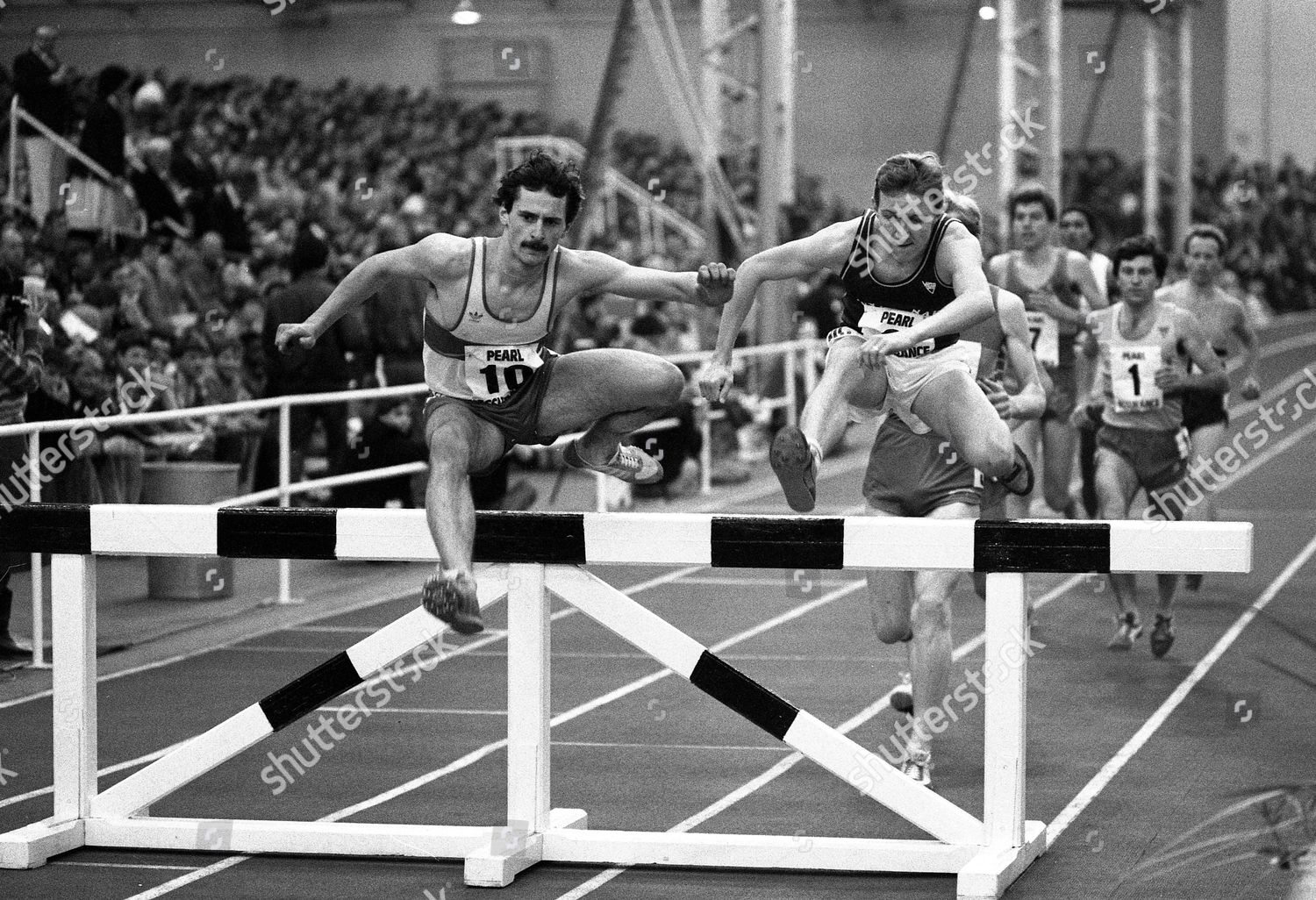 Indoor Athletics Mens Steeplechase Raf Cosford Editorial Stock Photo indoor-athletics-mens-steeplechase-raf-cosford-editorial-stock-photo