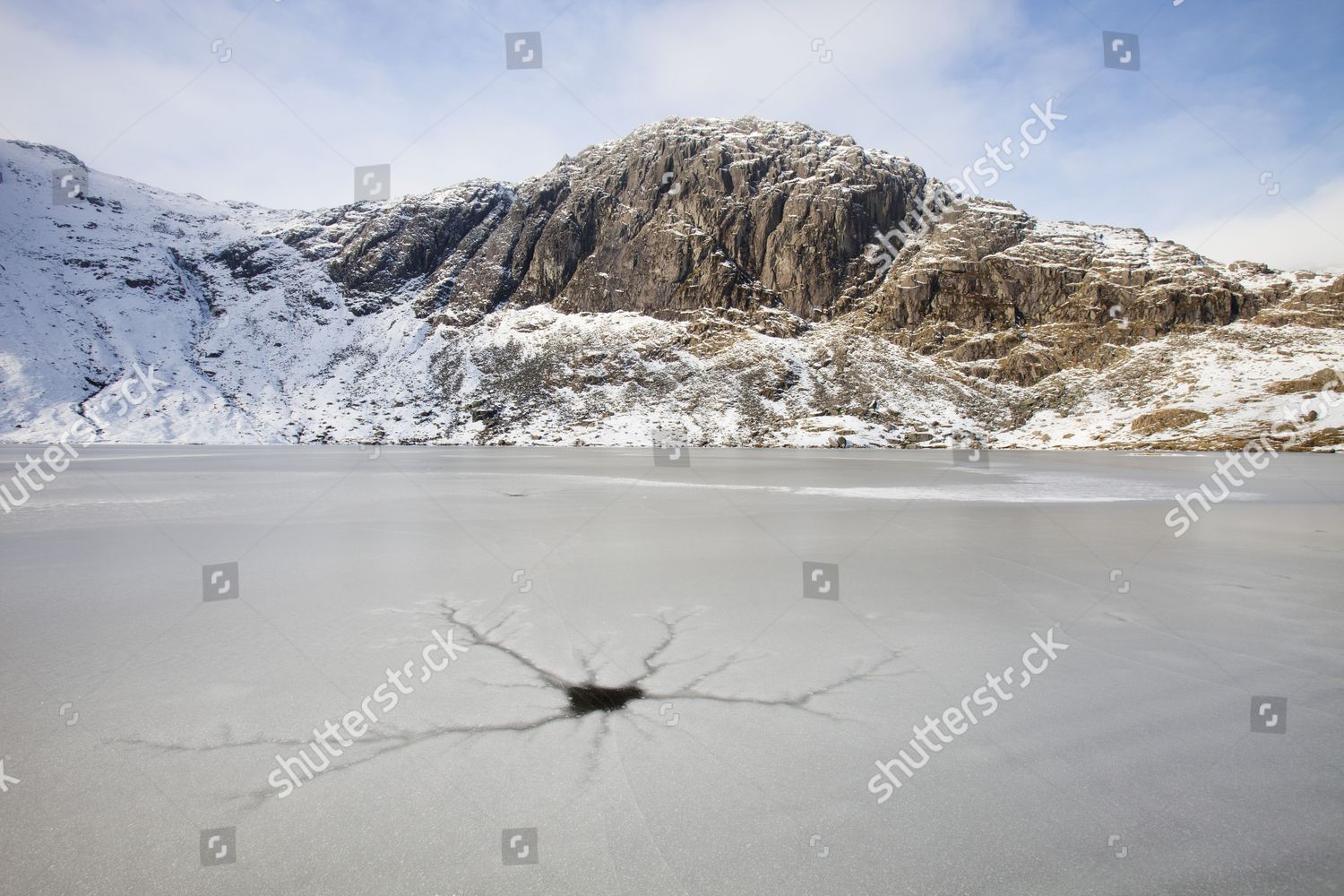 Frozen Stickle Tarn Crack Patterns Ice Editorial Stock Photo - Stock ...