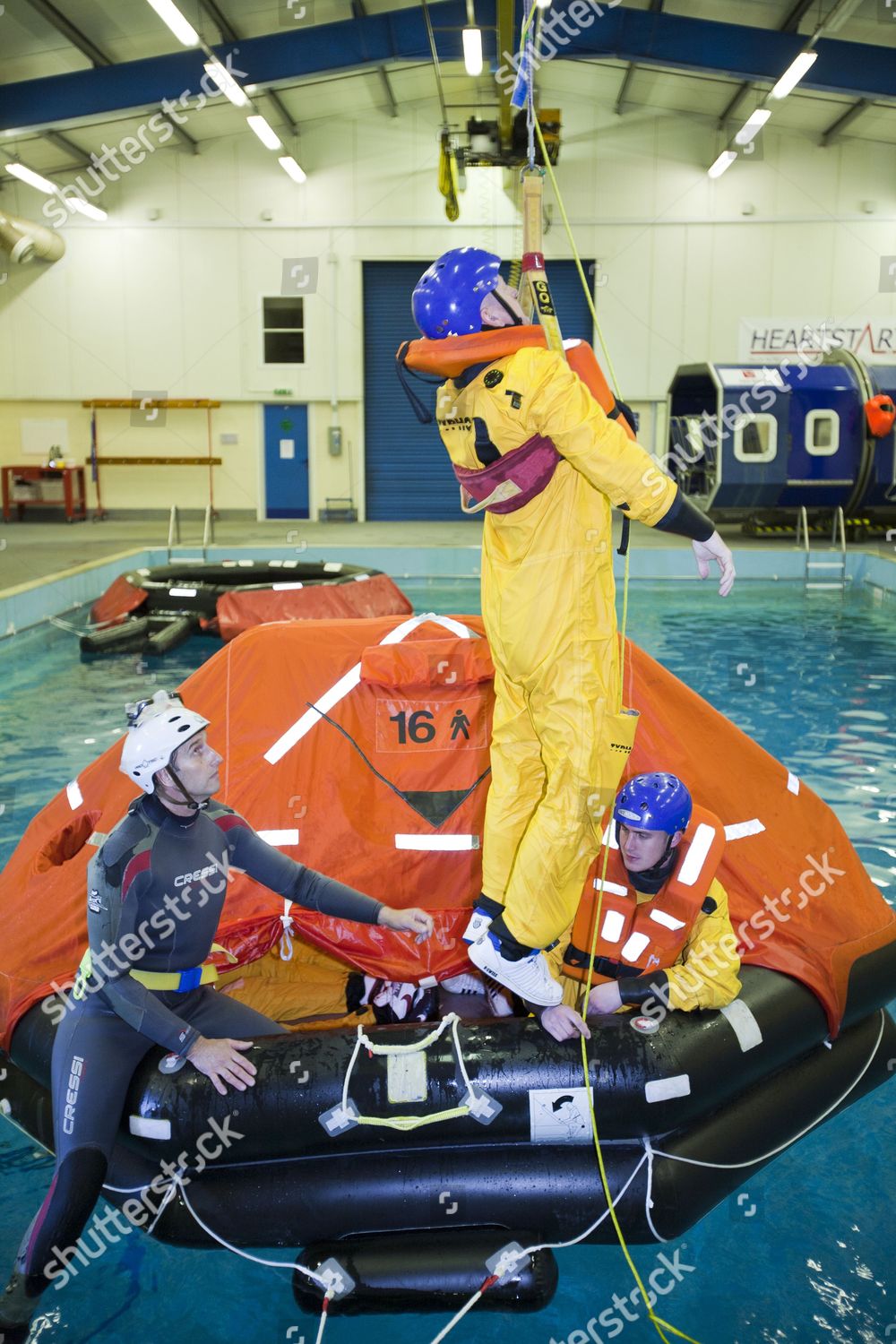 Workers Offshore Industry Practice Helicopter Ditching Editorial Stock ...