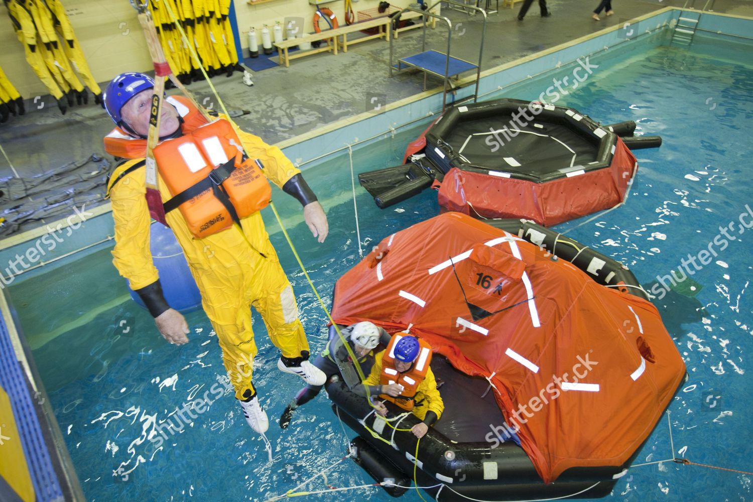 Workers Offshore Industry Practice Helicopter Ditching Editorial Stock ...