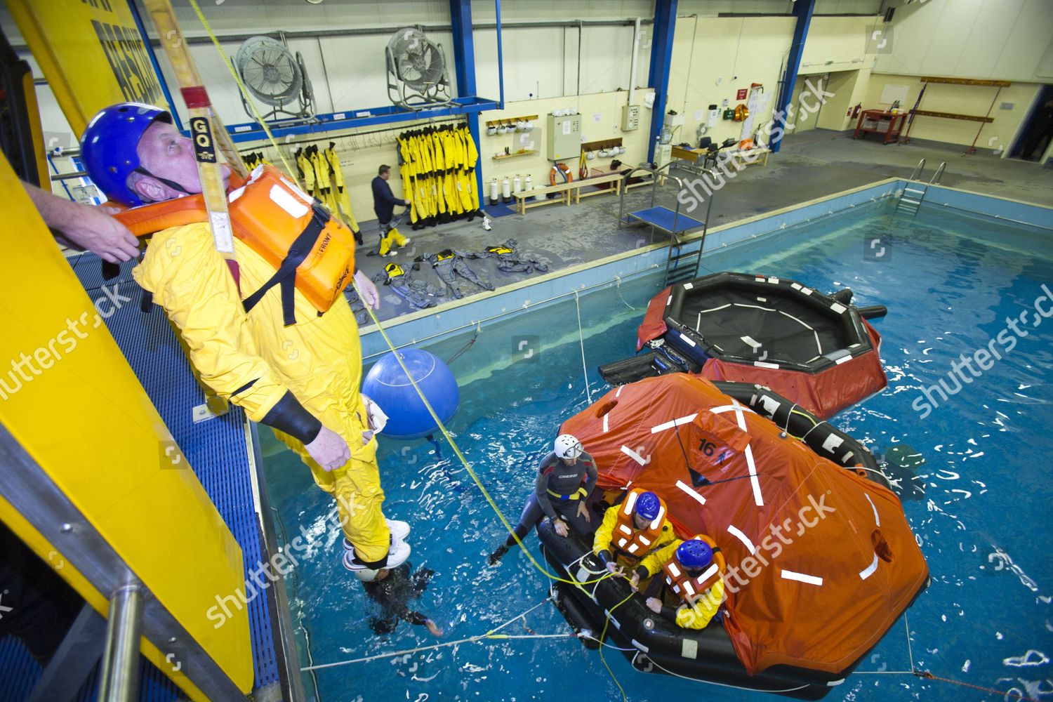 Workers Offshore Industry Practice Helicopter Ditching Editorial Stock ...