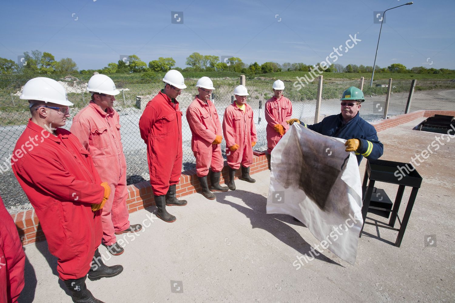 Workers Offshore Industry Practice Fire Fighting Editorial Stock Photo ...