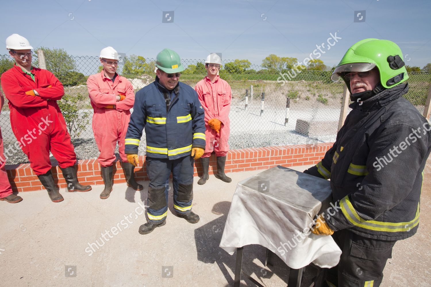 Workers Offshore Industry Practice Fire Fighting Editorial Stock Photo ...