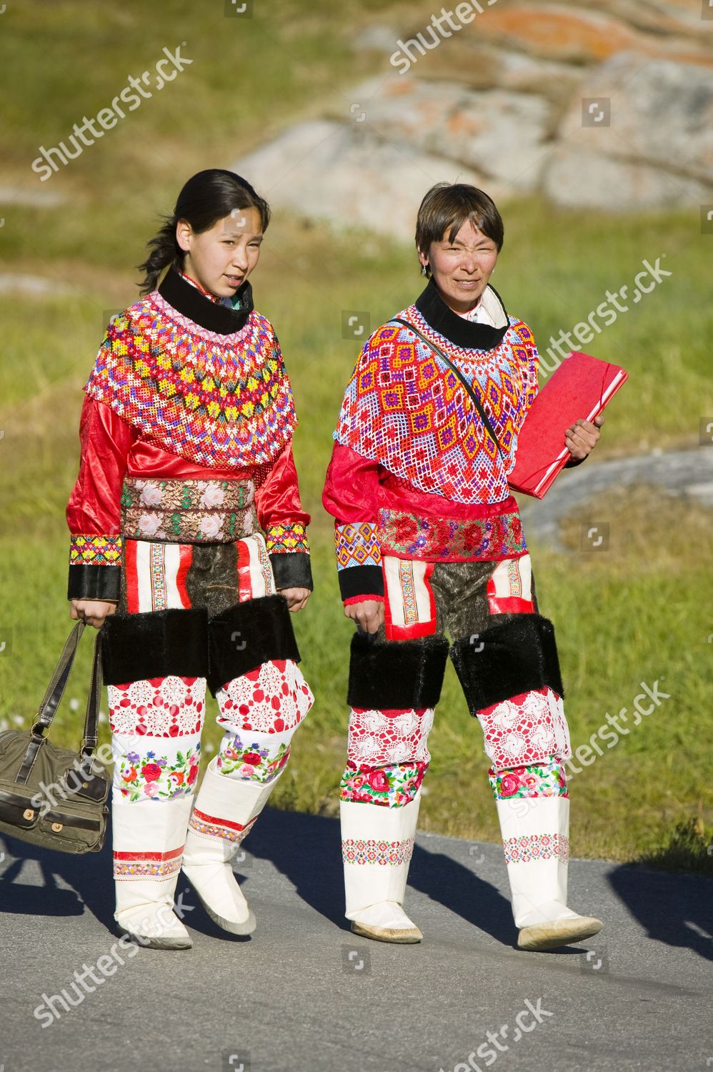 Inuit Women Wearing Traditional Greenlandic National Editorial Stock ...
