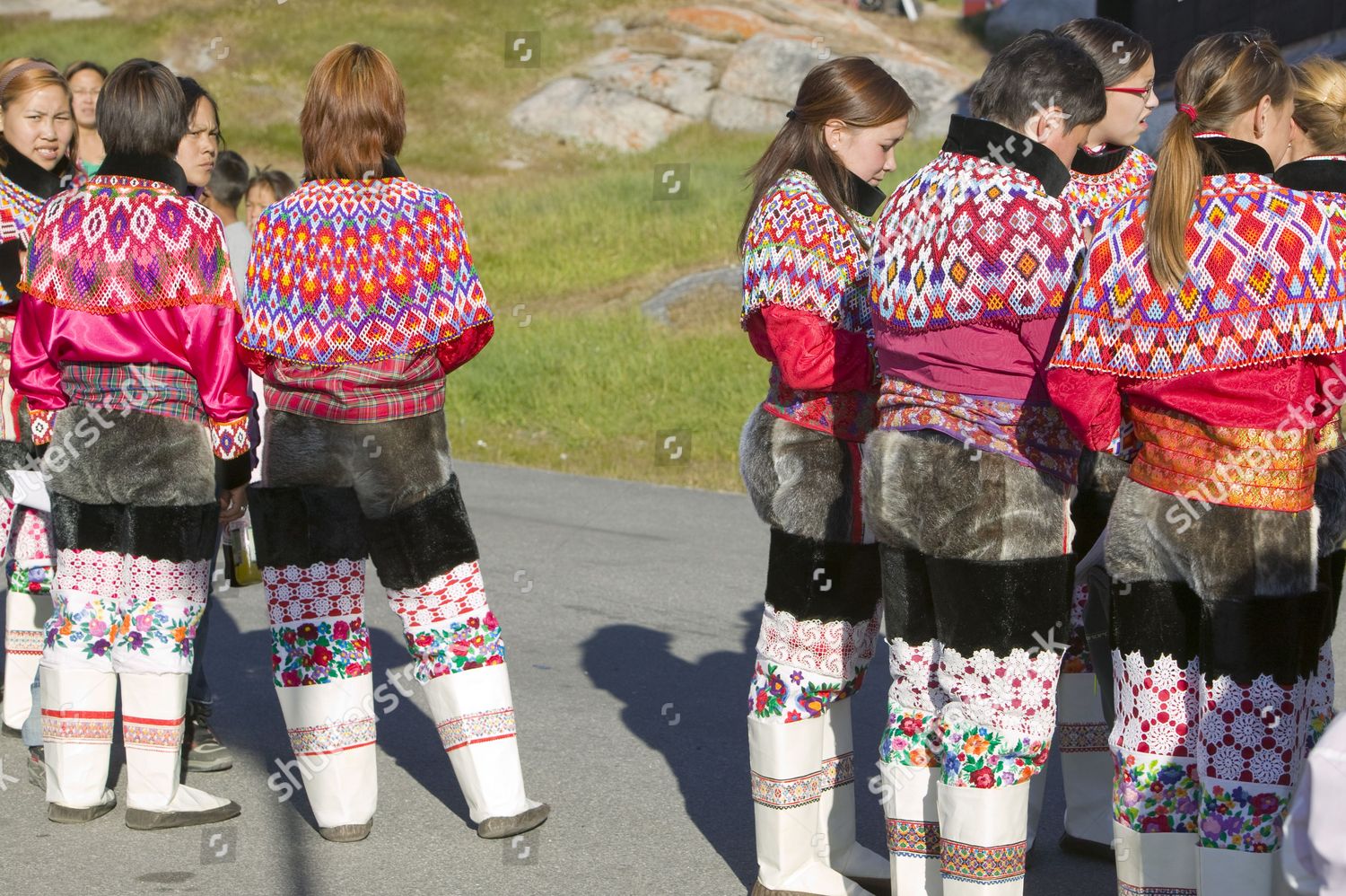 Inuit Women Wearing Traditional Greenlandic National Editorial Stock ...
