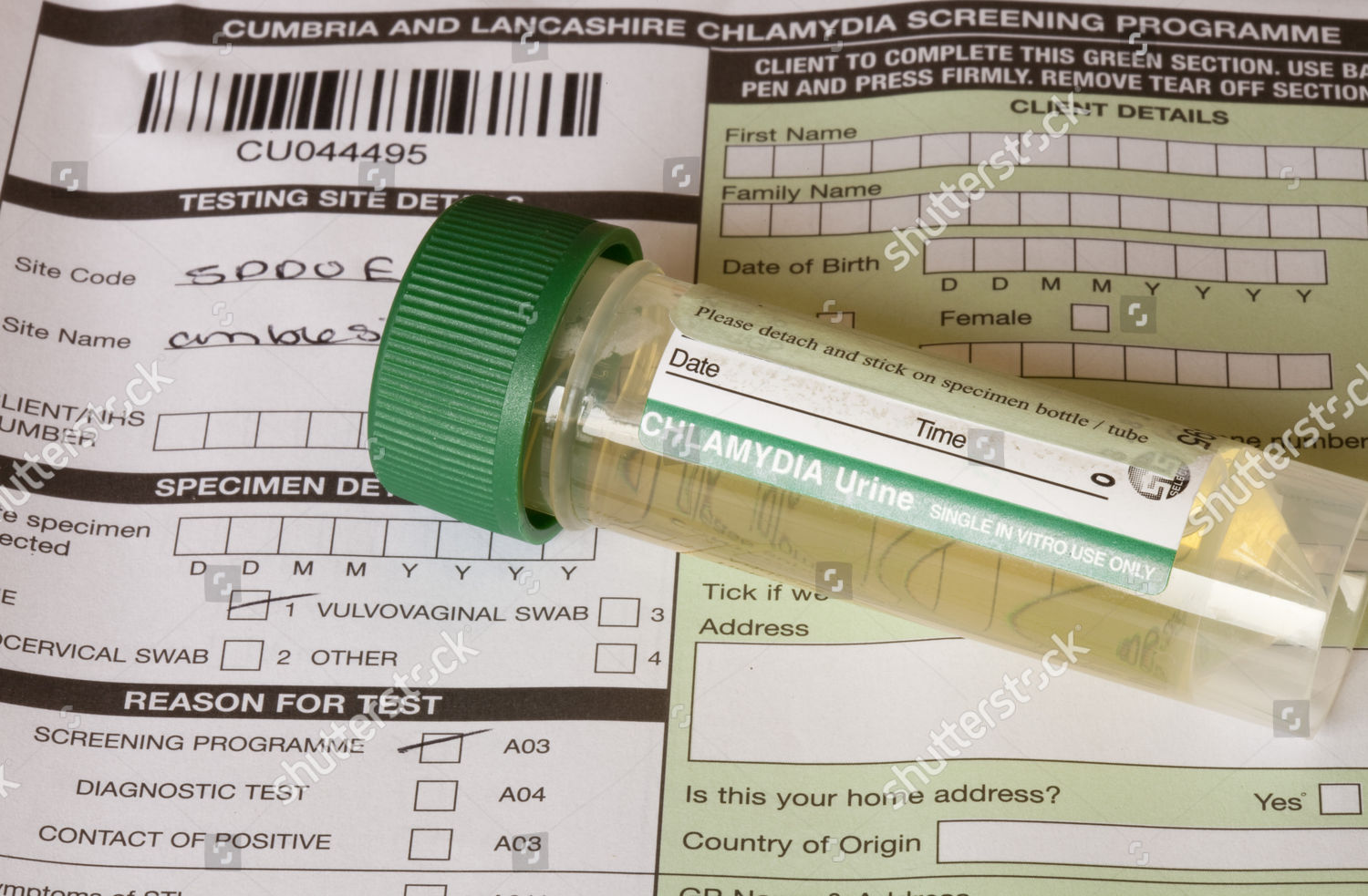 Chlamydia Self Testing Kit Uk Editorial Stock Photo - Stock Image ...