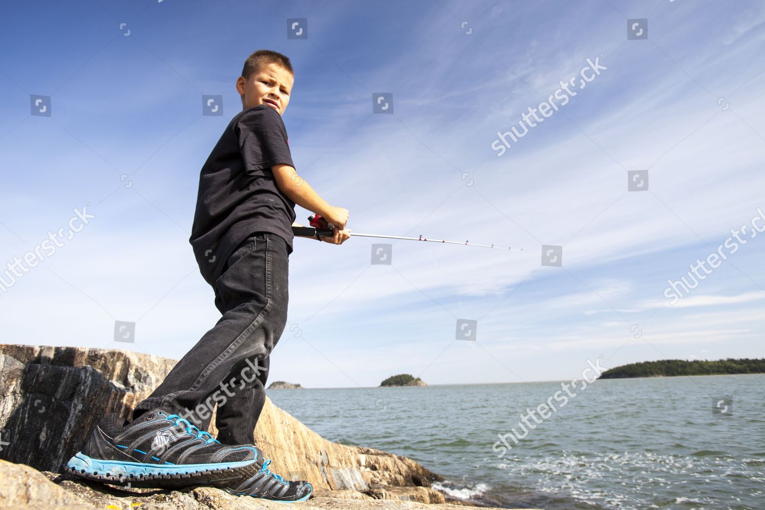 Young First Nation Boys Fish Lake Editorial Stock Photo - Stock Image ...