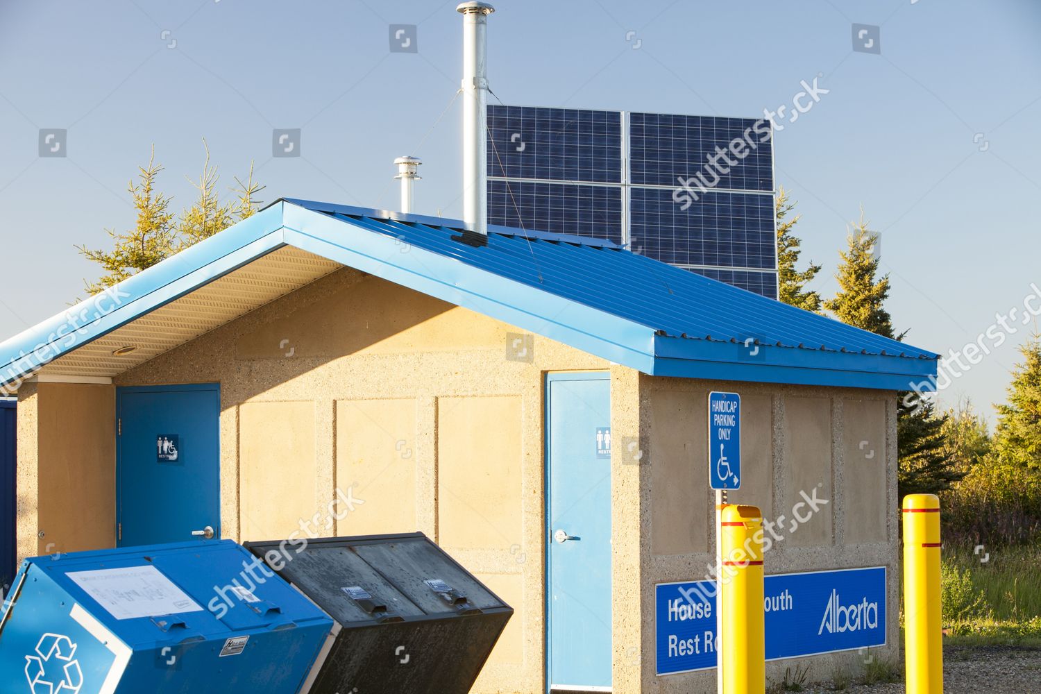 Solar Powered Toilet By Side Highway Editorial Stock Photo - Stock ...