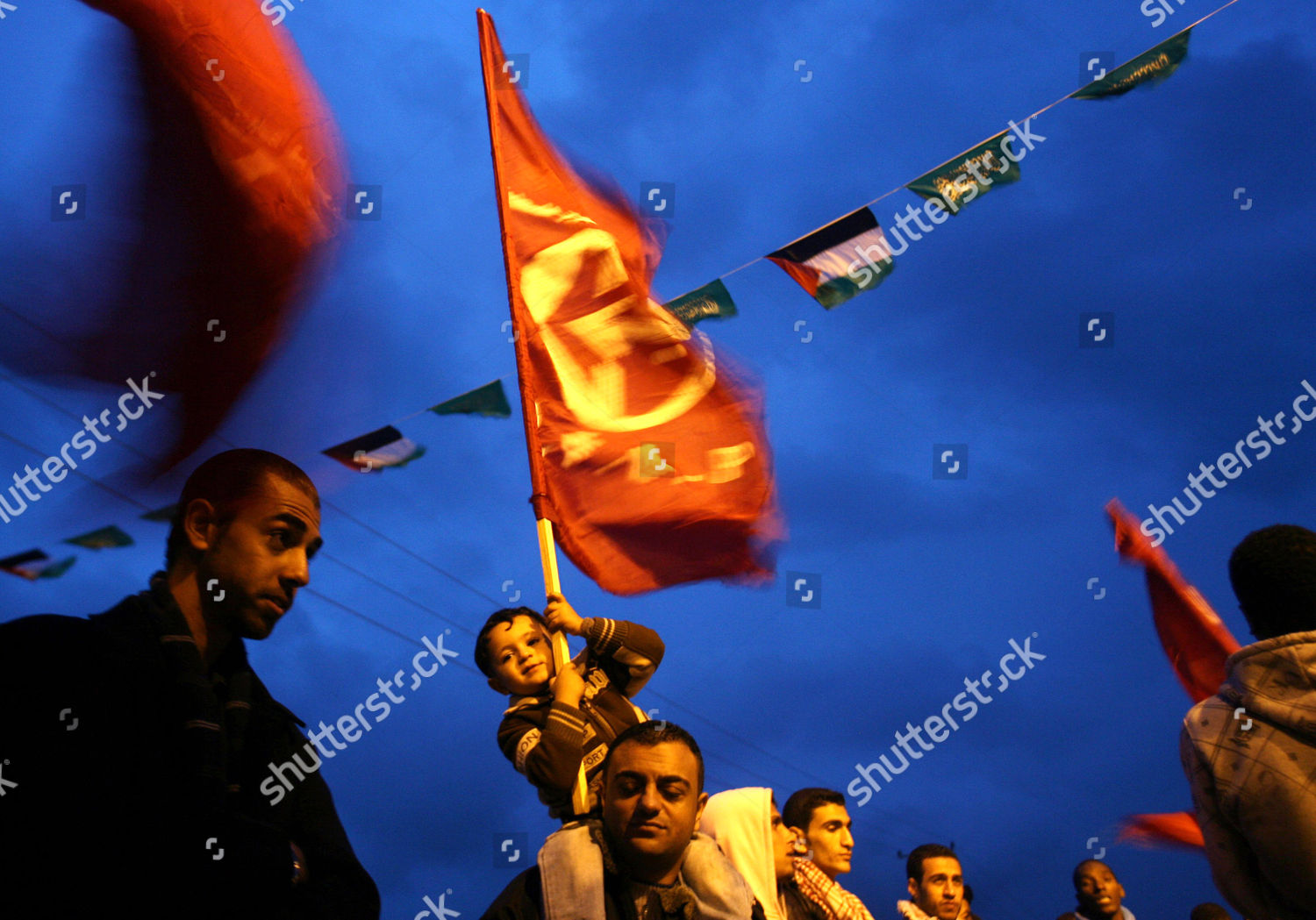 Palestinians Hold Flags Pflp During Rally Editorial Stock Photo - Stock ...