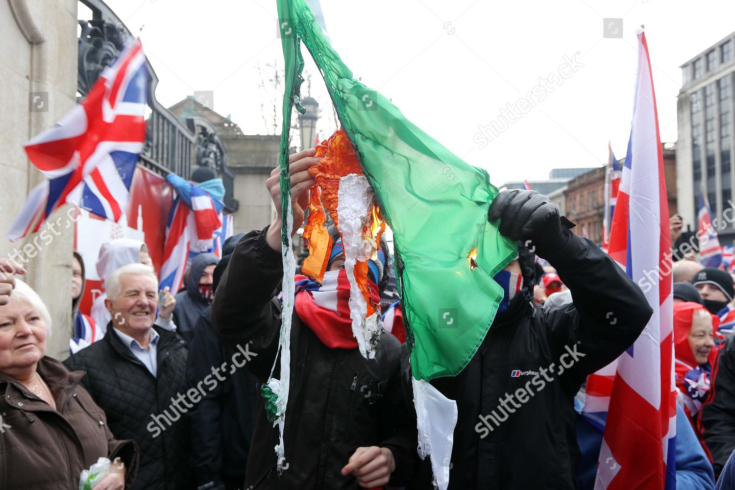 Loyalists Set Fire Irish Flag Editorial Stock Photo - Stock Image ...
