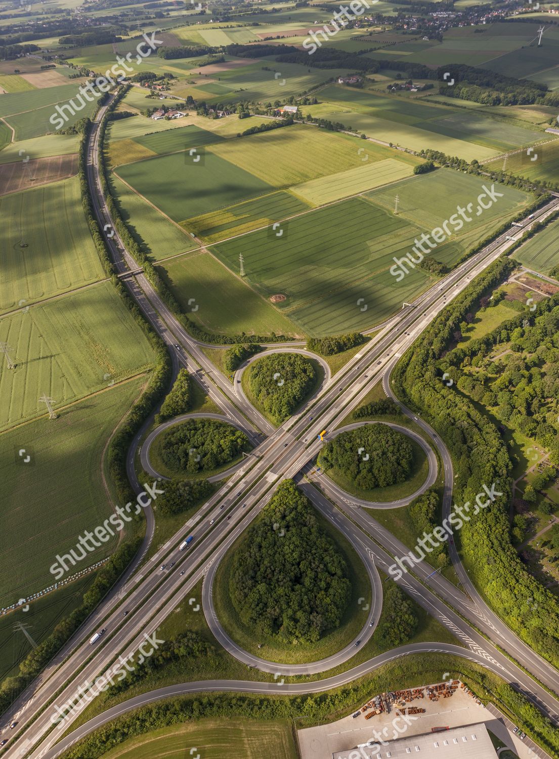 Aerial View Unnaost Motorway Intersection A44 Editorial Stock Photo ...