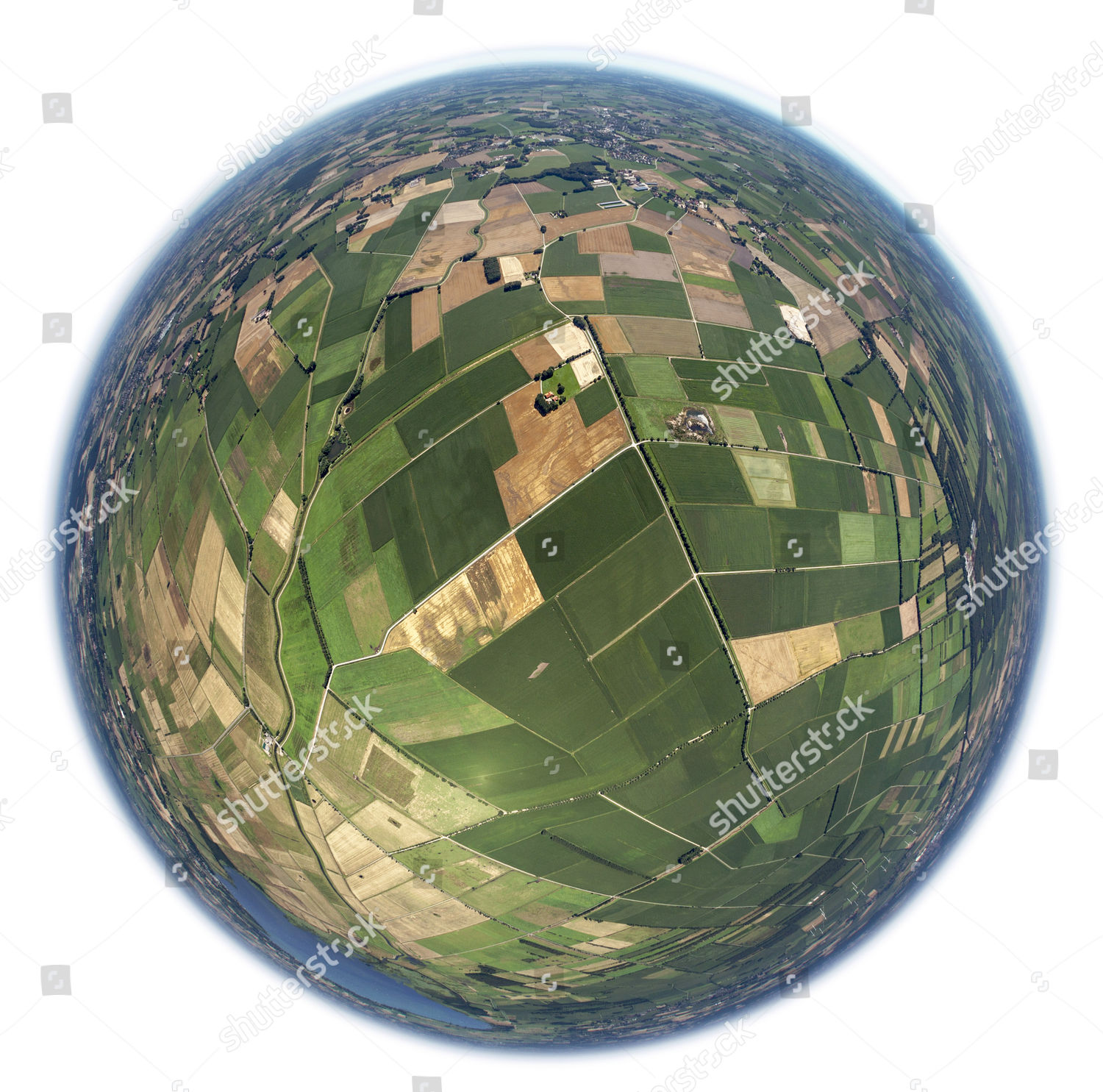 Aerial View Shot Fisheye Lens Fields Editorial Stock Photo - Stock ...