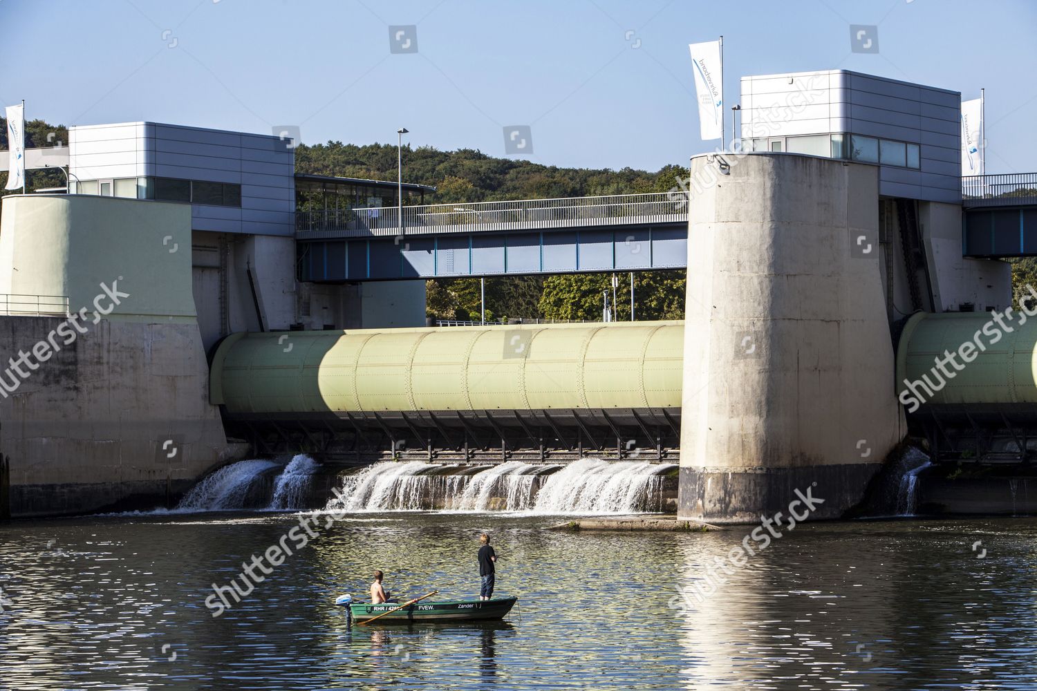 Young Men Rowing Boat Outboard Engine Editorial Stock Photo - Stock ...