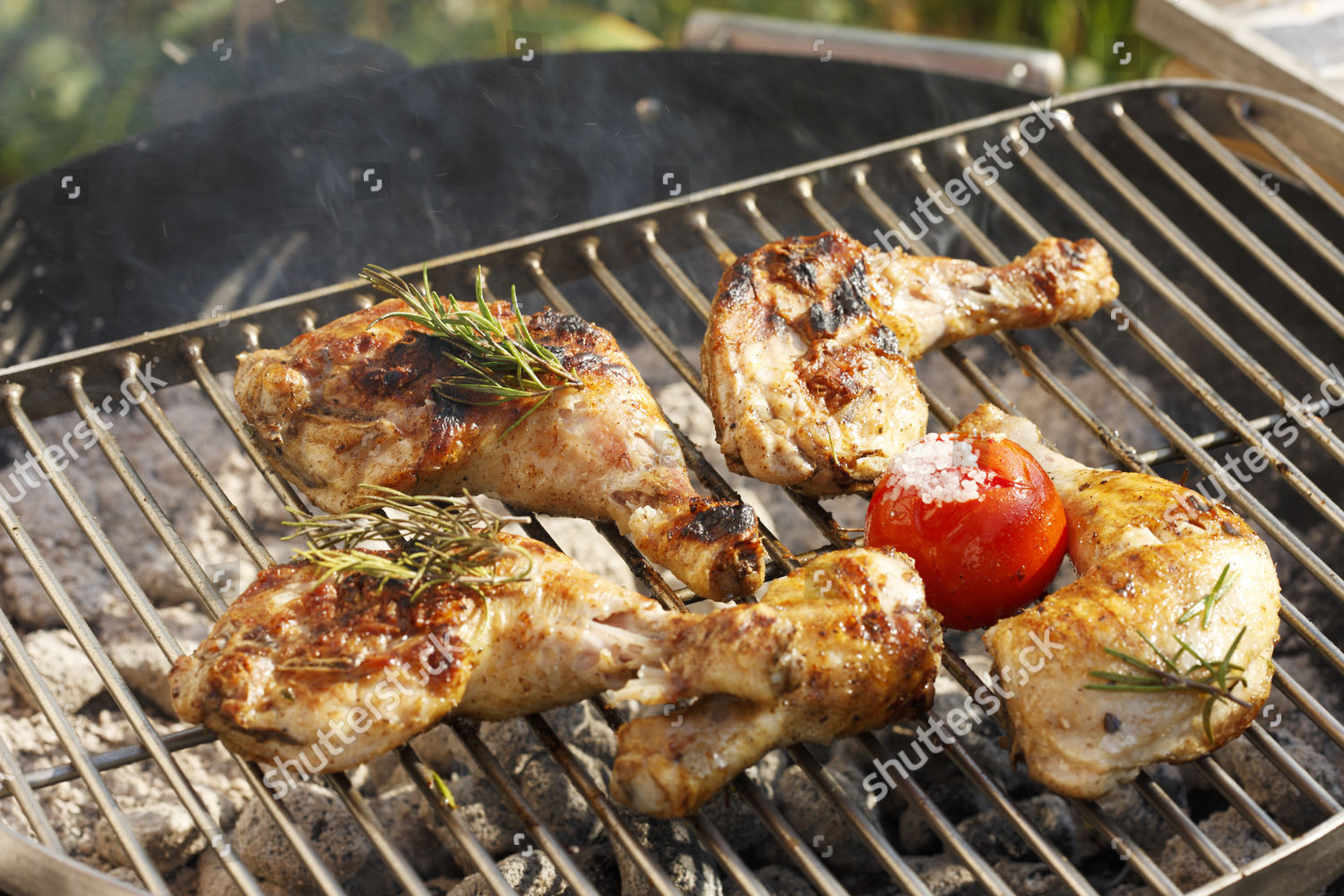 Grilled Chicken Legs On Grill Rack Editorial Stock Photo - Stock Image ...