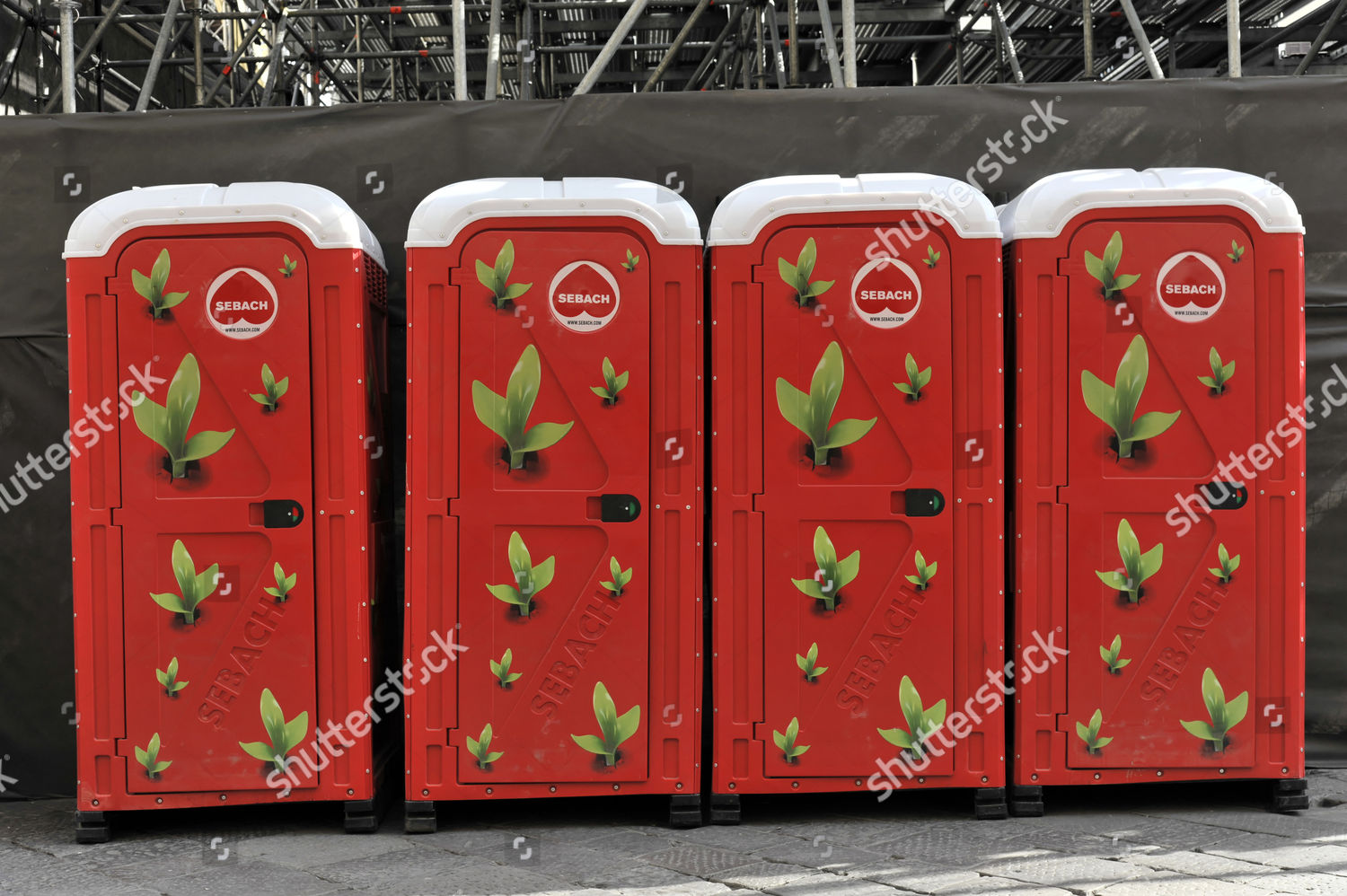 Portable Toilets Porta Loos On Forecourt Editorial Stock Photo - Stock ...