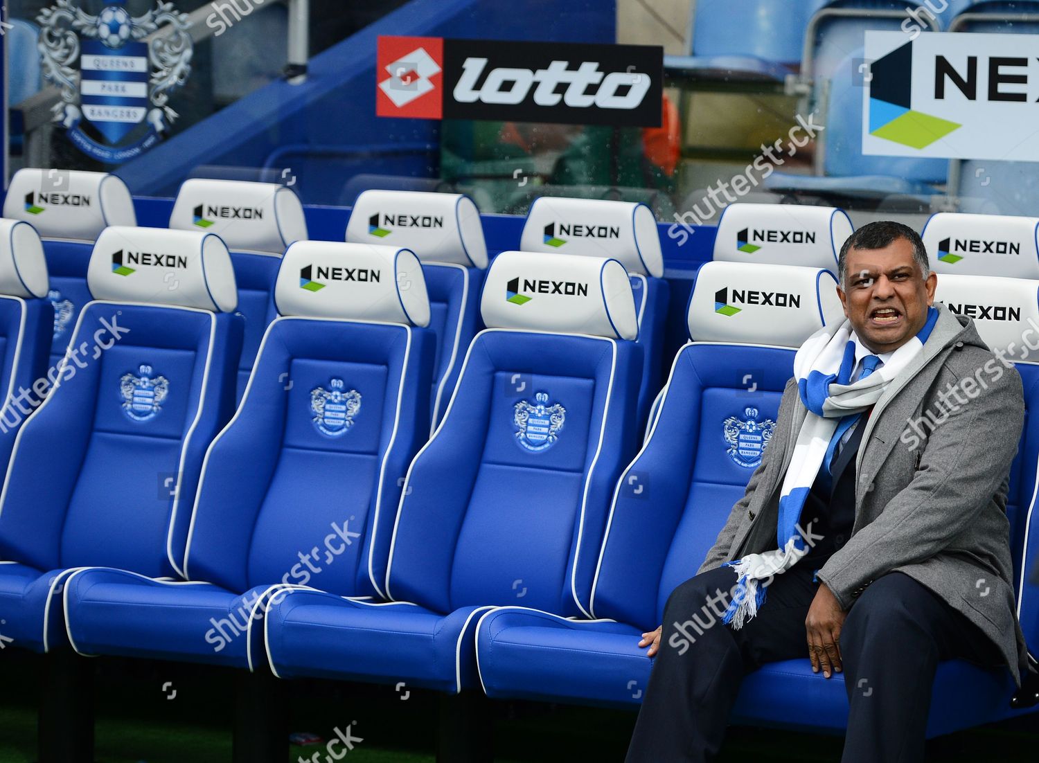 Qpr Chairman Tony Fernandes Sits Dugout Editorial Stock Photo - Stock ...