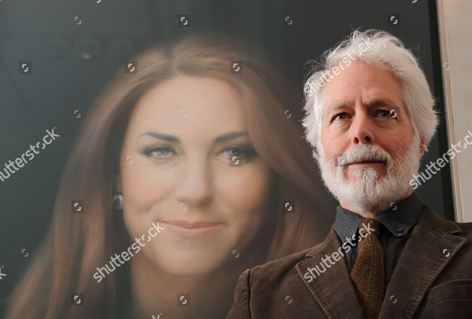 Artist Paul Emsley His Painted Portrait Editorial Stock Photo - Stock ...