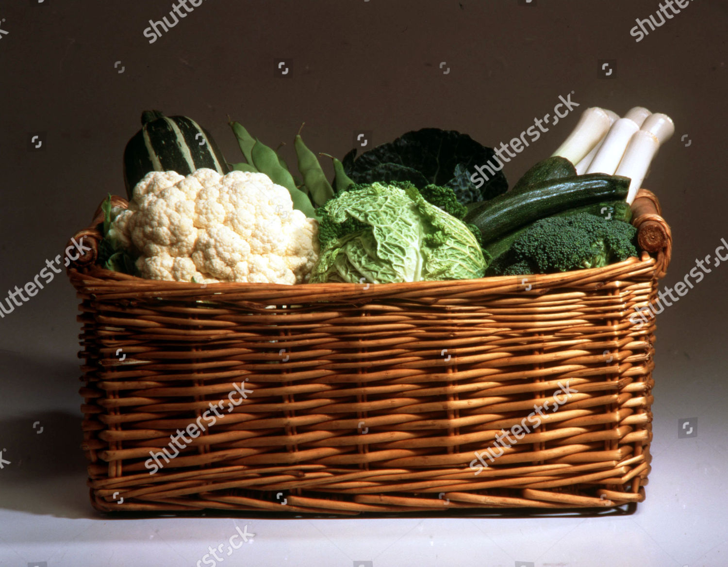 Hamper Basket Full Vegetables Rattan Vegetable Editorial Stock Photo ...