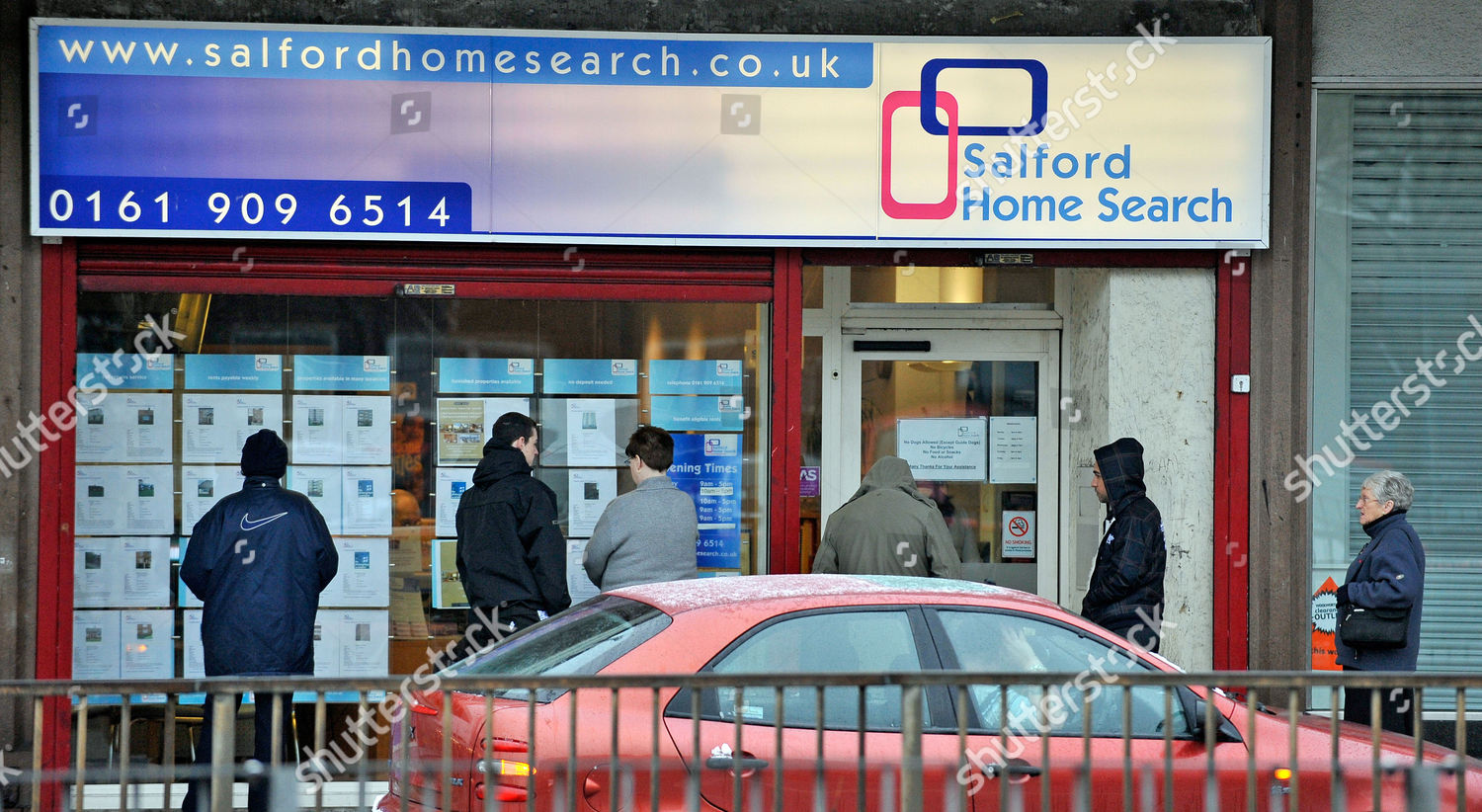 People Seeking Homes Queue Outside Salfords Editorial Stock Photo ...