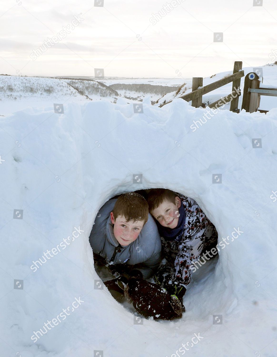 Two Young Boys Inside Igloo They Editorial Stock Photo - Stock Image ...