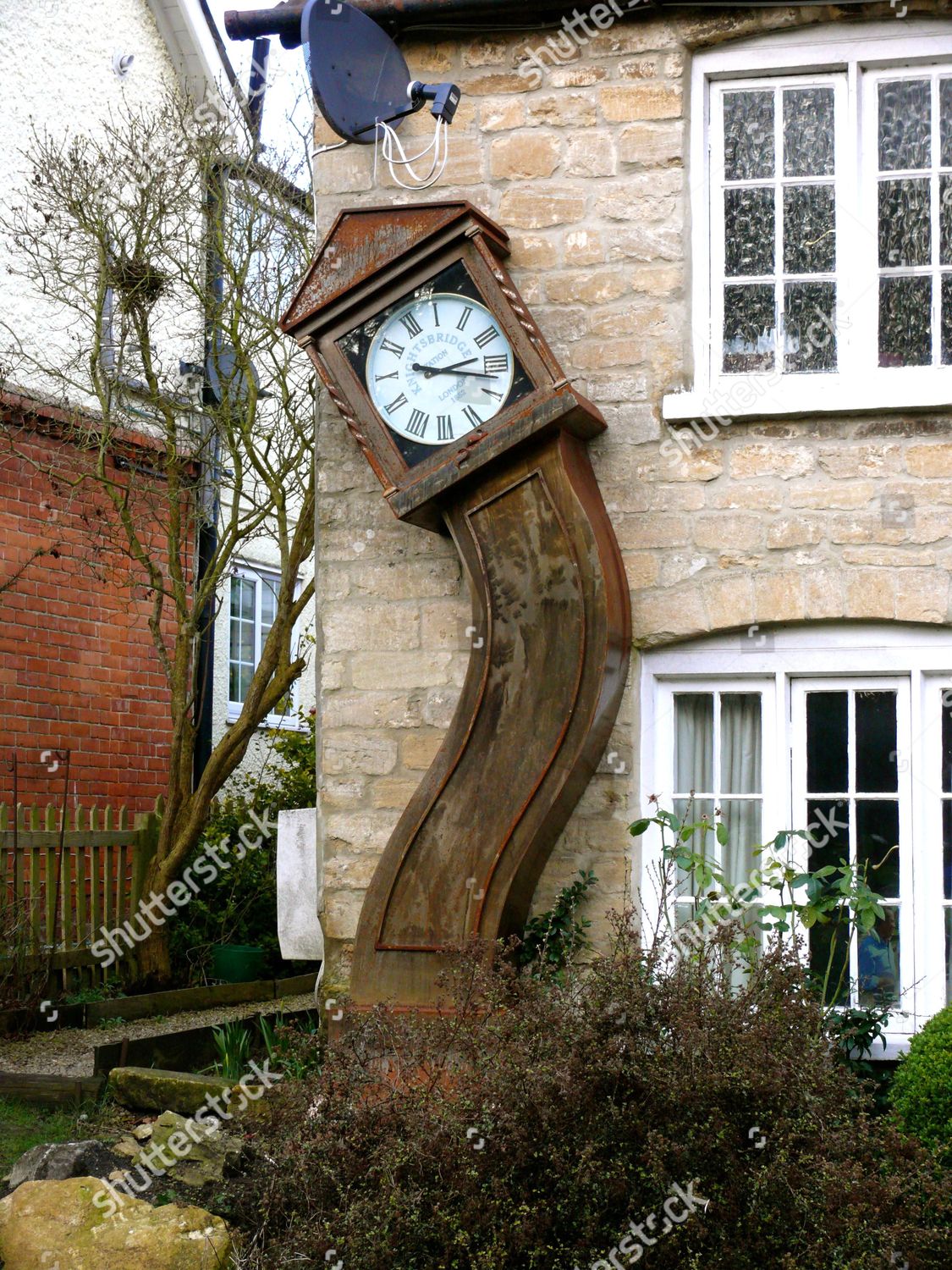 Giant Twisted Wooden Grandfather Clock On Editorial Stock Photo - Stock ...