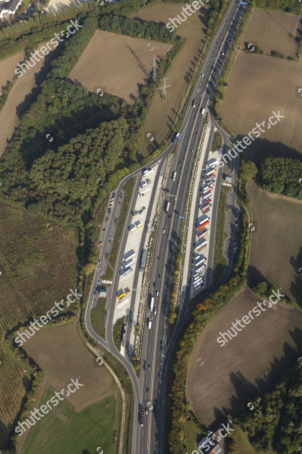 Aerial View Rest Stop On A42 Editorial Stock Photo - Stock Image ...