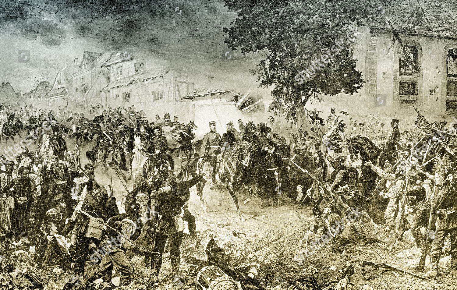 Historical Drawing German Winners After Battle Editorial Stock Photo ...