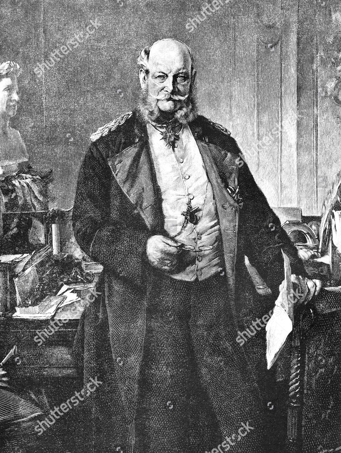 Historical Illustration Portrait William Wilhelm Friedrich Editorial ...