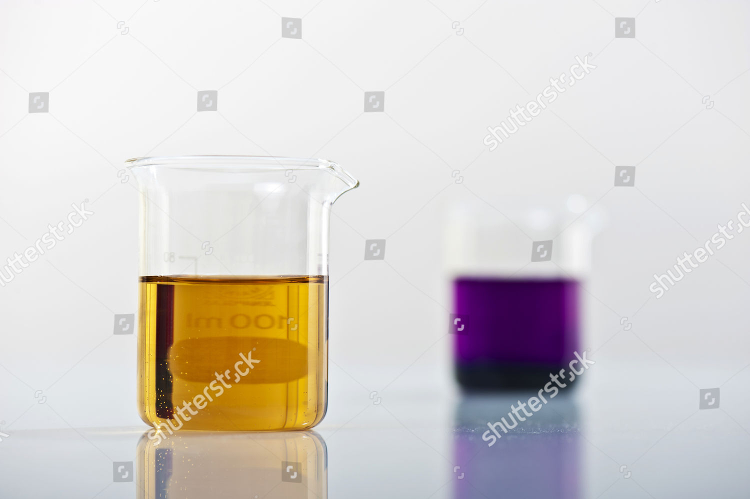 Two Flasks Filled Coloured Chemical Liquids Editorial Stock Photo ...