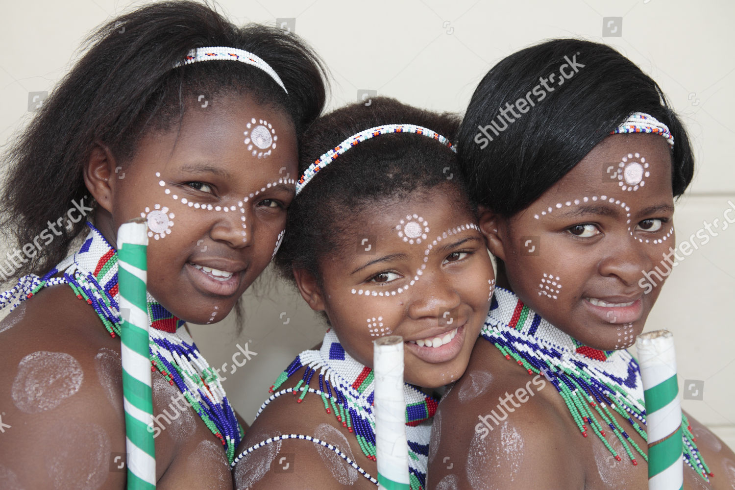 Portrait Three Xhosa Girls Traditional Adornment Editorial Stock Photo ...