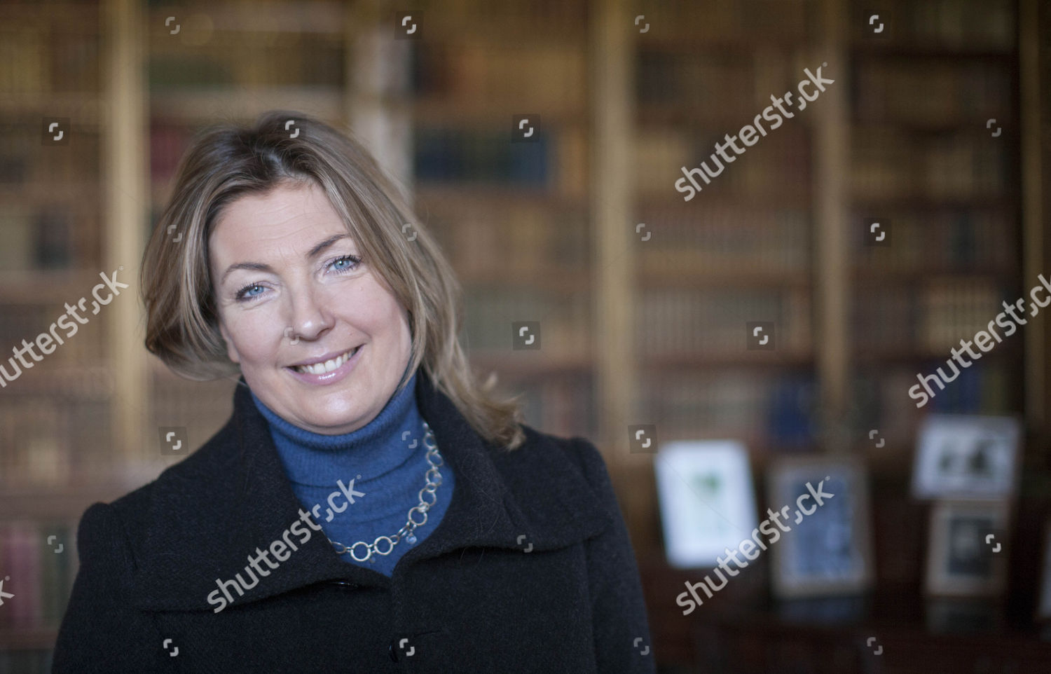 Countess Carnarvon Poses Library Highclere Castle Editorial Stock Photo ...