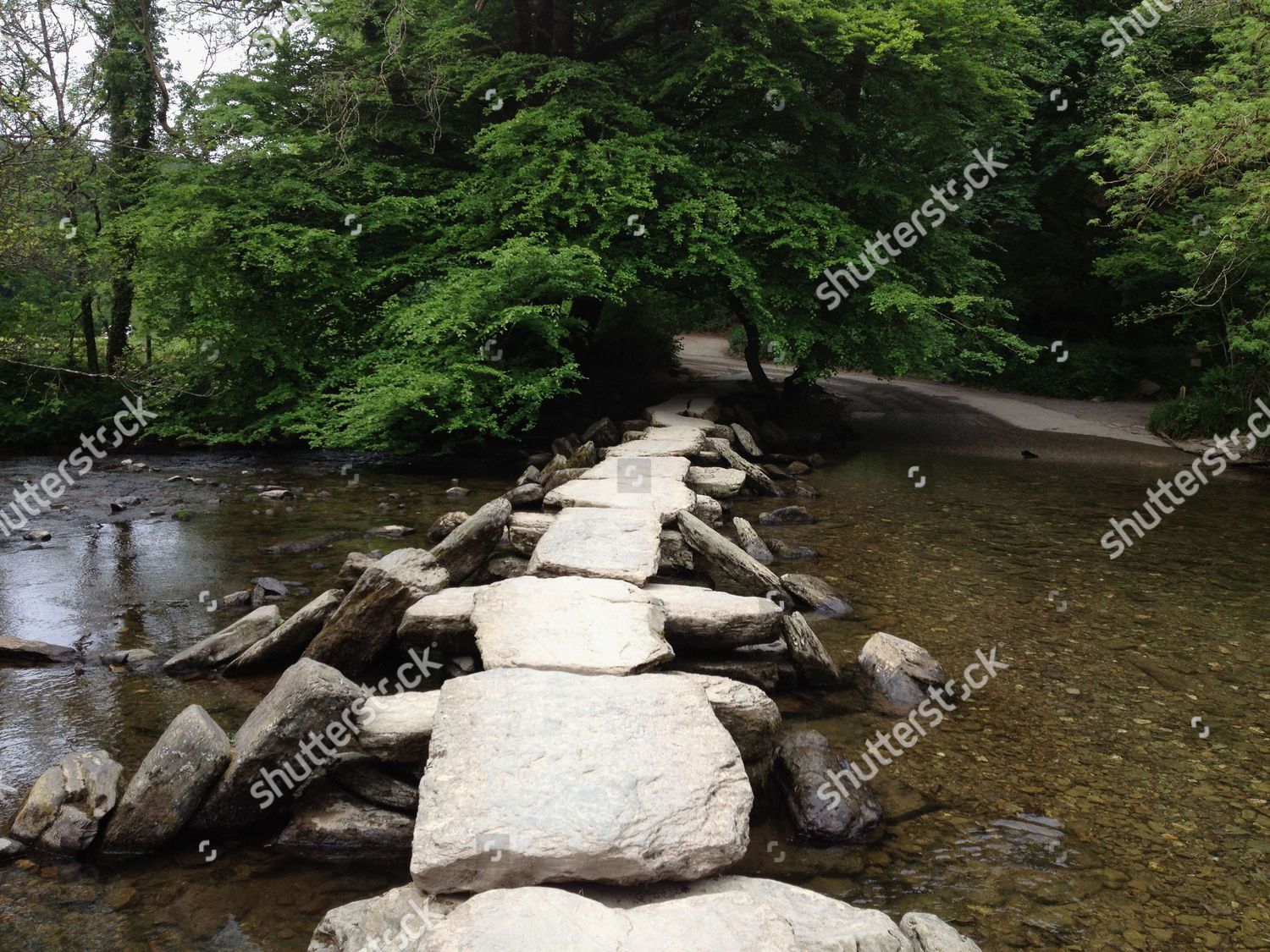 Pathway Stone Steps Over River Barle Editorial Stock Photo - Stock ...
