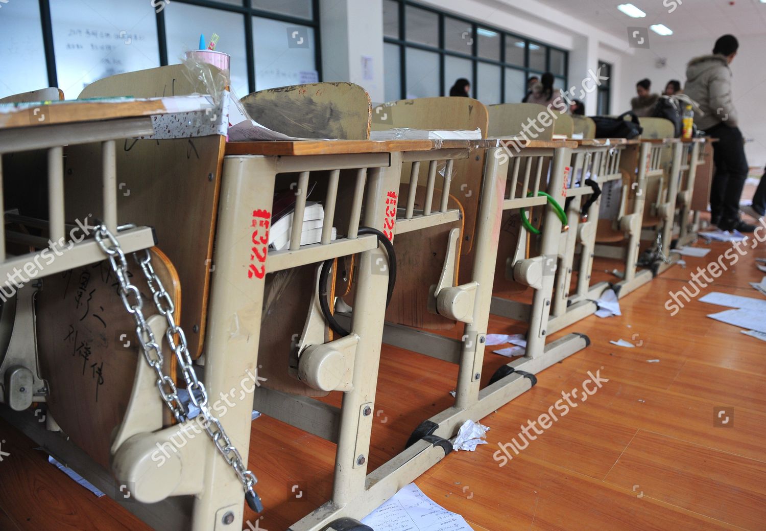 Desks Chairs Locked Chains Padlock Editorial Stock Photo - Stock Image ...