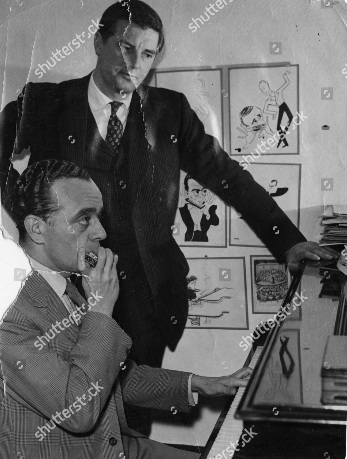Kenneth Allsop Journalist Standing Larry Adler Editorial Stock Photo ...