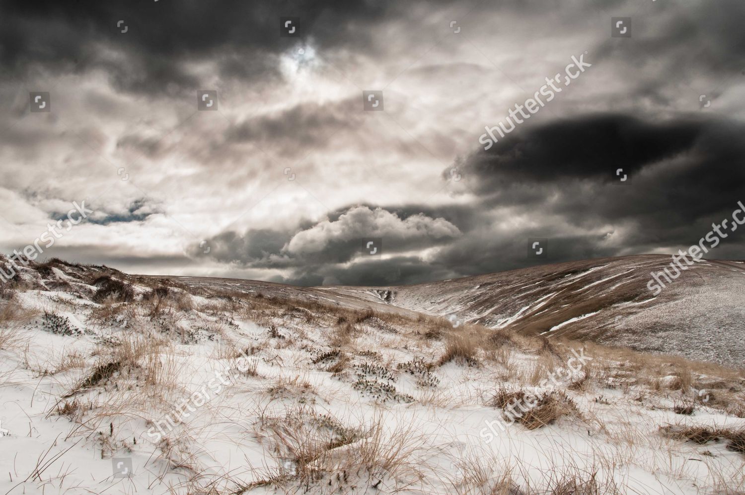 Snowy Landscape Scene Atmospheric Sky Editorial Stock Photo - Stock ...
