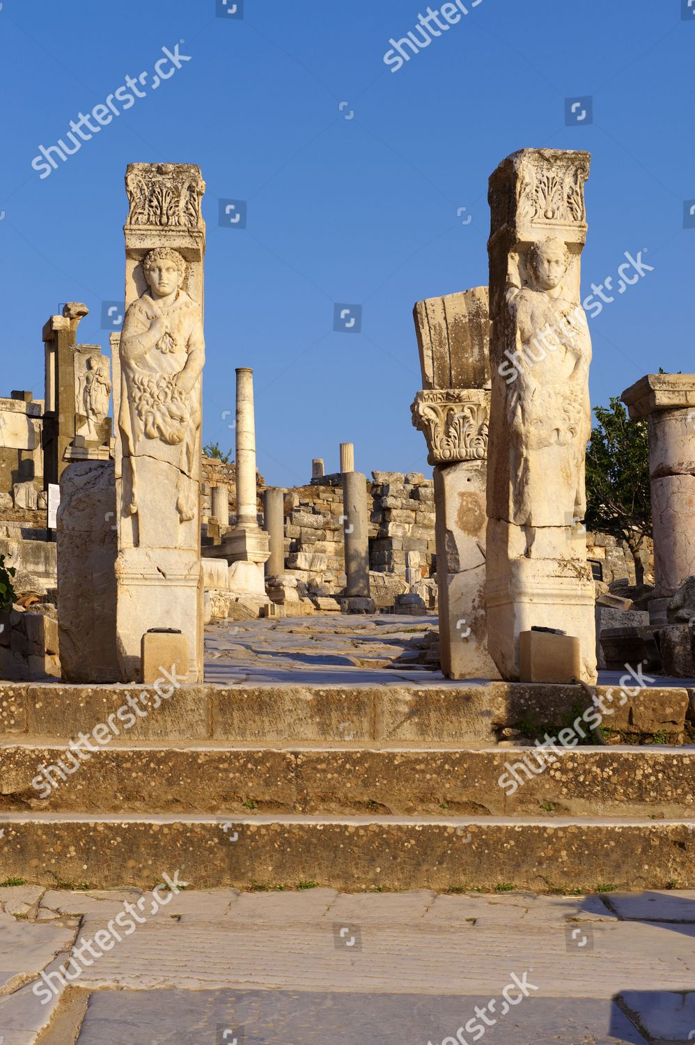 Heracles Gate Begining Curetes Street Showing Editorial Stock Photo ...