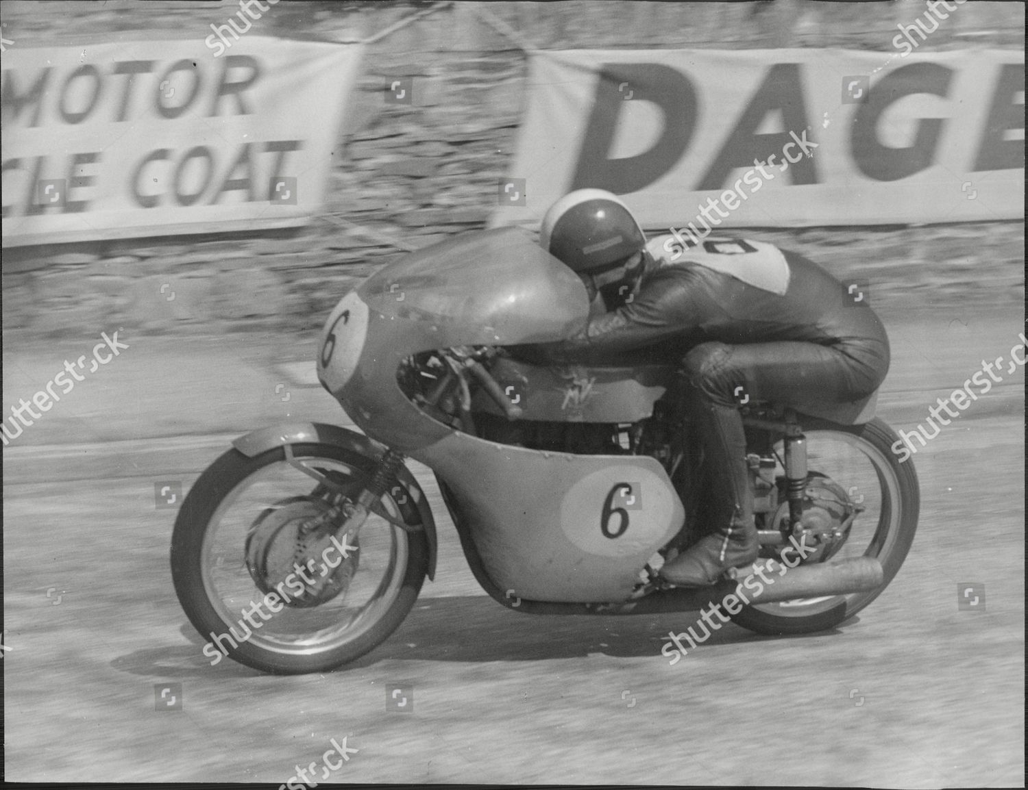 Italian Motorcycle Racer Tarquinio Provini Taking Editorial Stock Photo ...