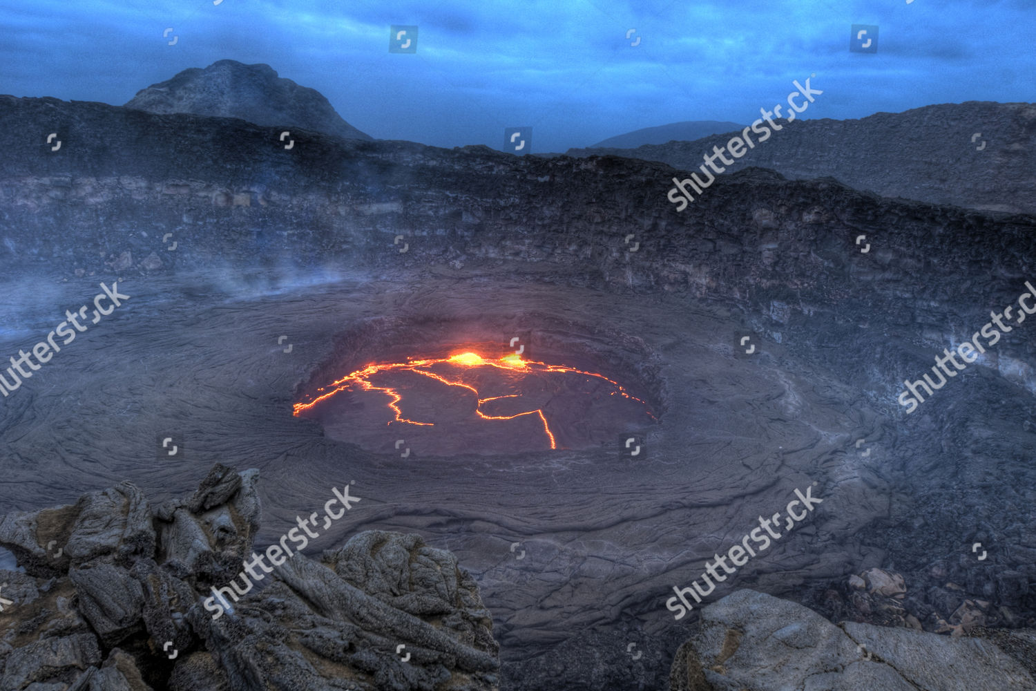 Mt Ertale South Crater Volcano Lava Editorial Stock Photo - Stock Image ...