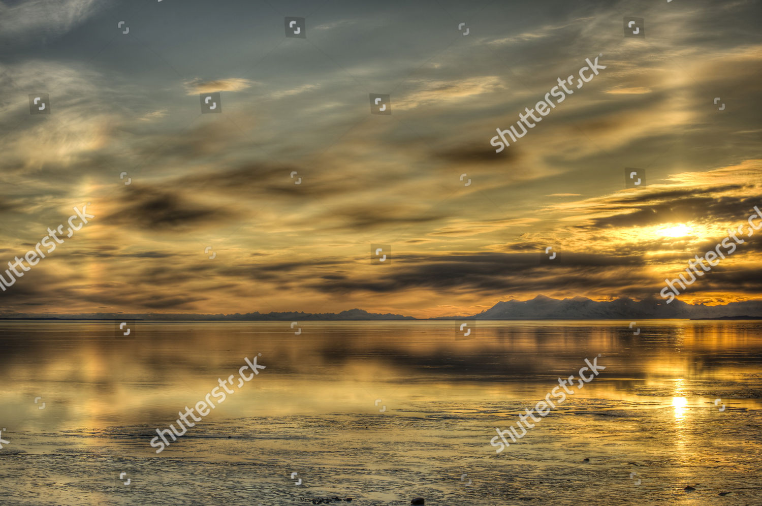 Sunset Halos Over Cook Inlet Alaska Editorial Stock Photo - Stock Image ...