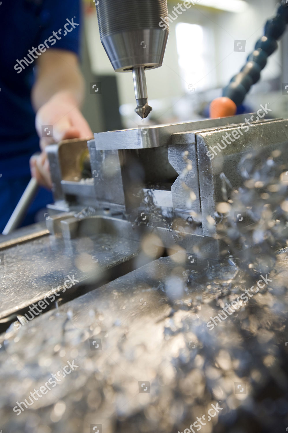 Countersink Drilling Drill Press During Apprenticeship Editorial Stock ...