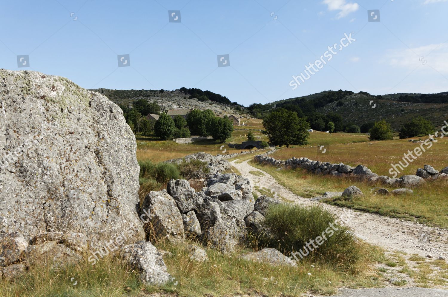 Hiking Trail Gr7 Laubaret Village Causses Editorial Stock Photo - Stock ...