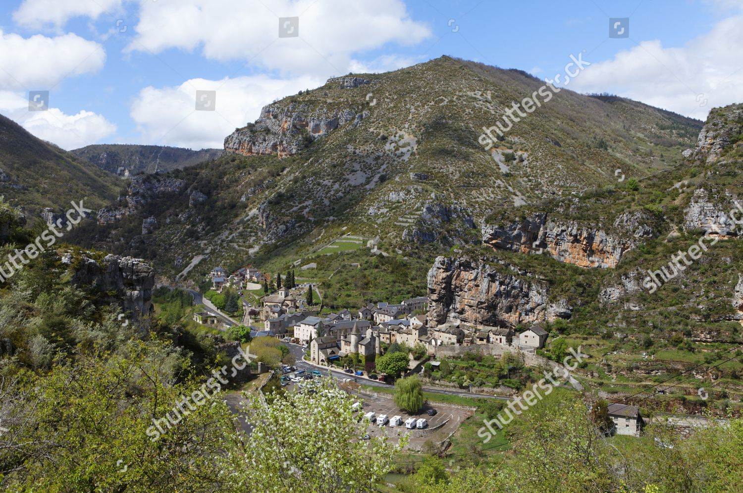 Village La Malene Causses Cevennes Unesco Editorial Stock Photo - Stock ...