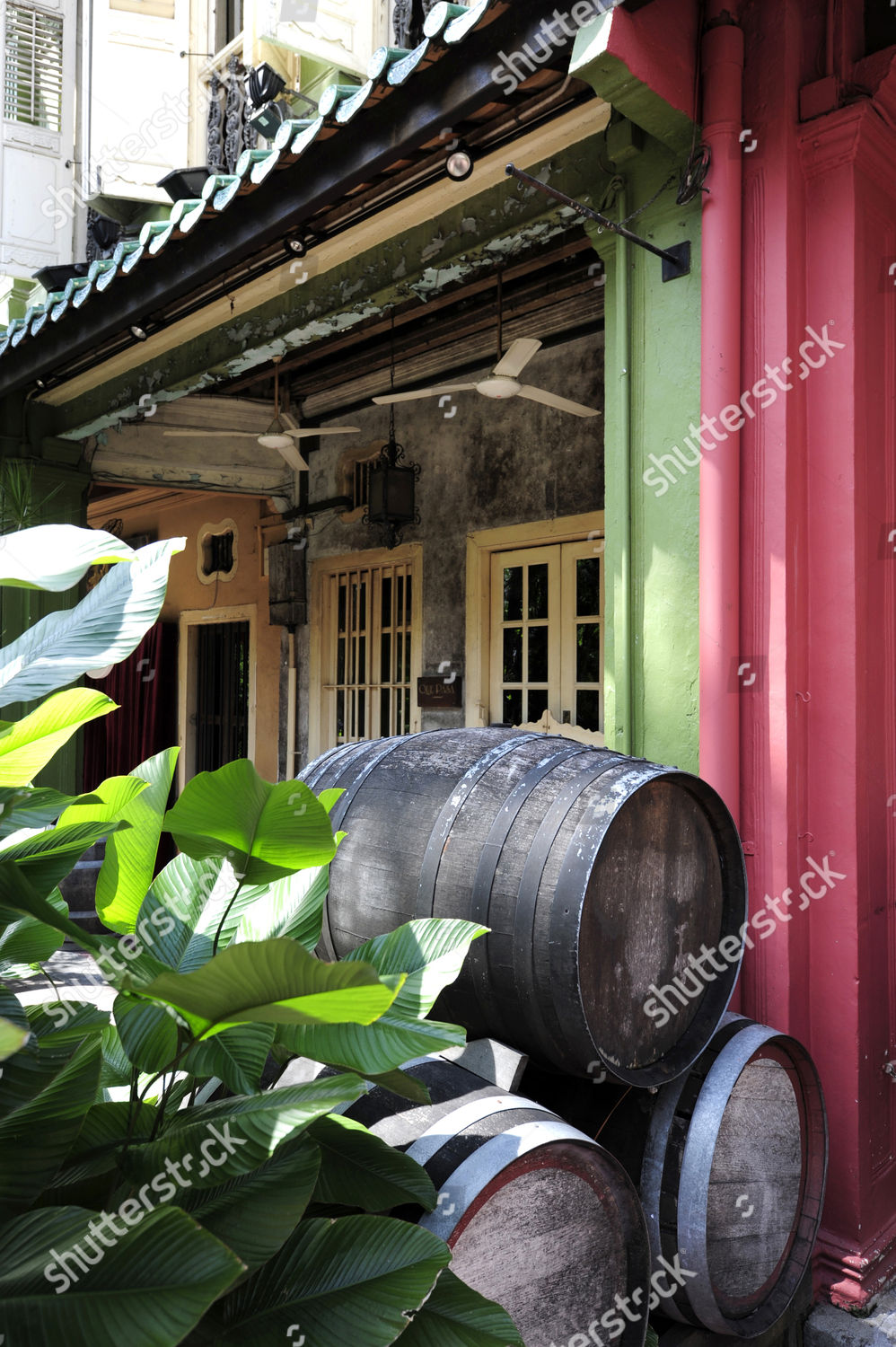 Wooden Wine Barrels Front Que Pasa Editorial Stock Photo - Stock Image ...