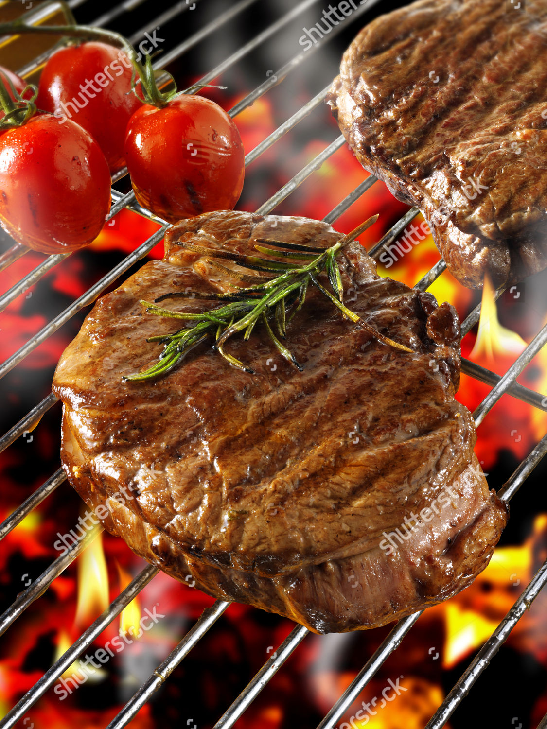 Barbecue Fillet Steak Cooking On Bbq Editorial Stock Photo - Stock ...
